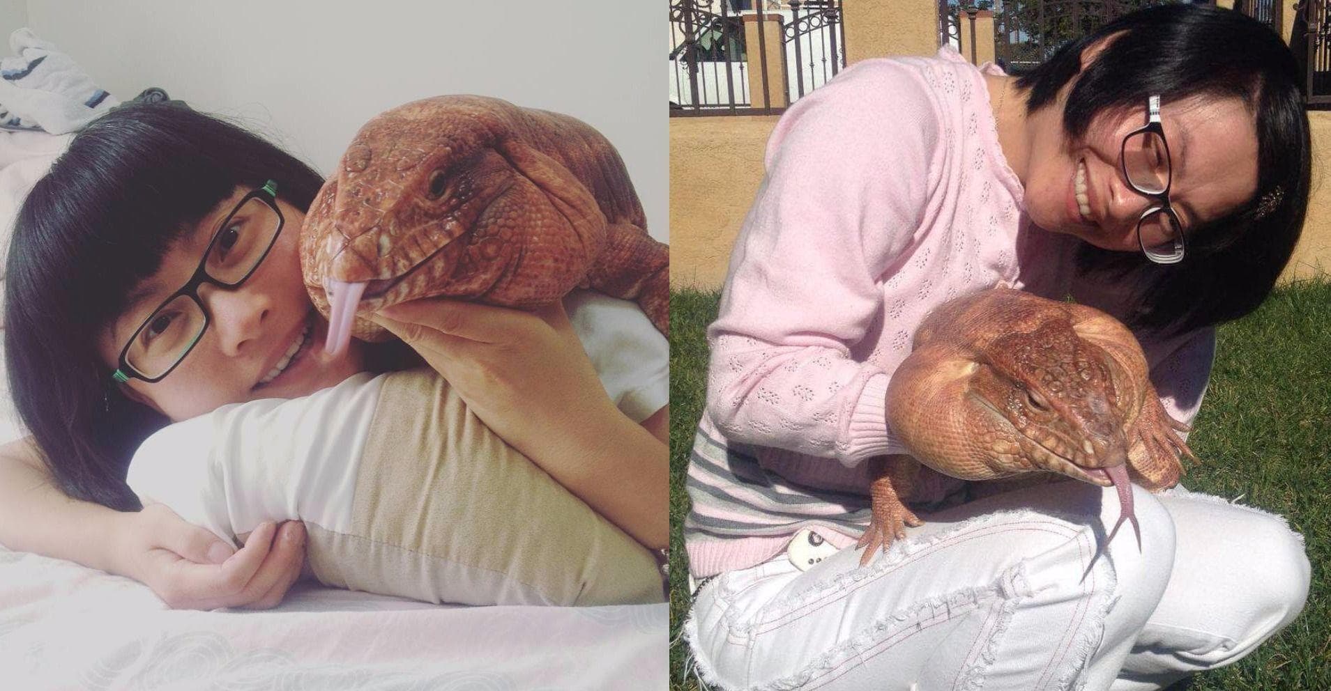 This Lady’s Pet Lizard Is The Size Of A Dog And The Internet Is ...
