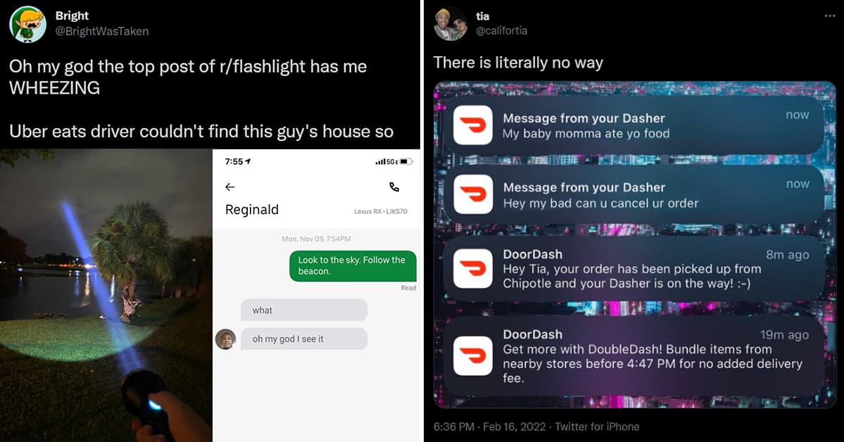 20 Hilariously Unhinged Text Conversations With Food Delivery Drivers ...