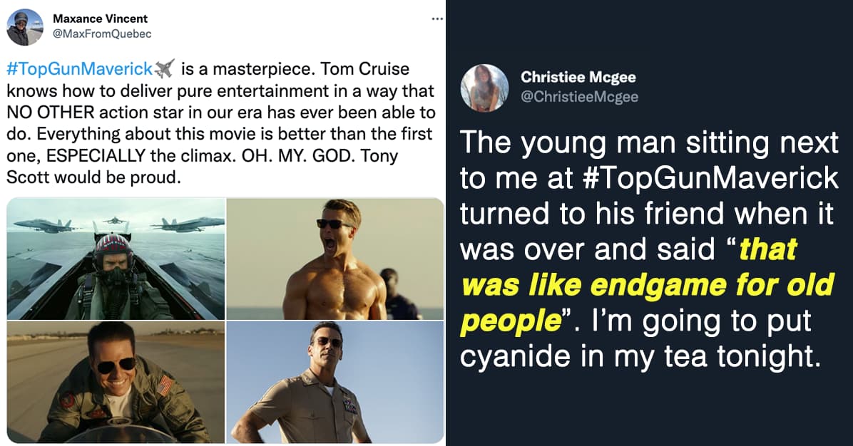 19 Reactions To 'Top Gun: Maverick' From People That Felt The Need, The ...