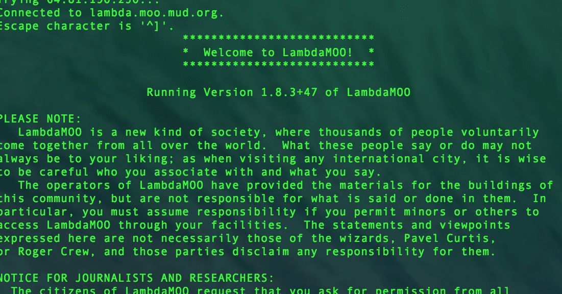 Facts About The Mr. Bungle LambdaMOO Cybercrime