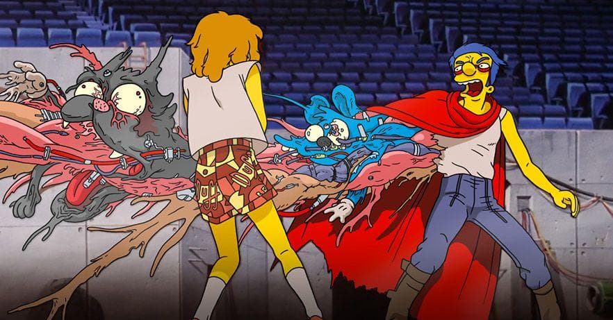 Some Artists Drew All Of 'Akira' With 'The Simpsons' Characters, And It's Amazing