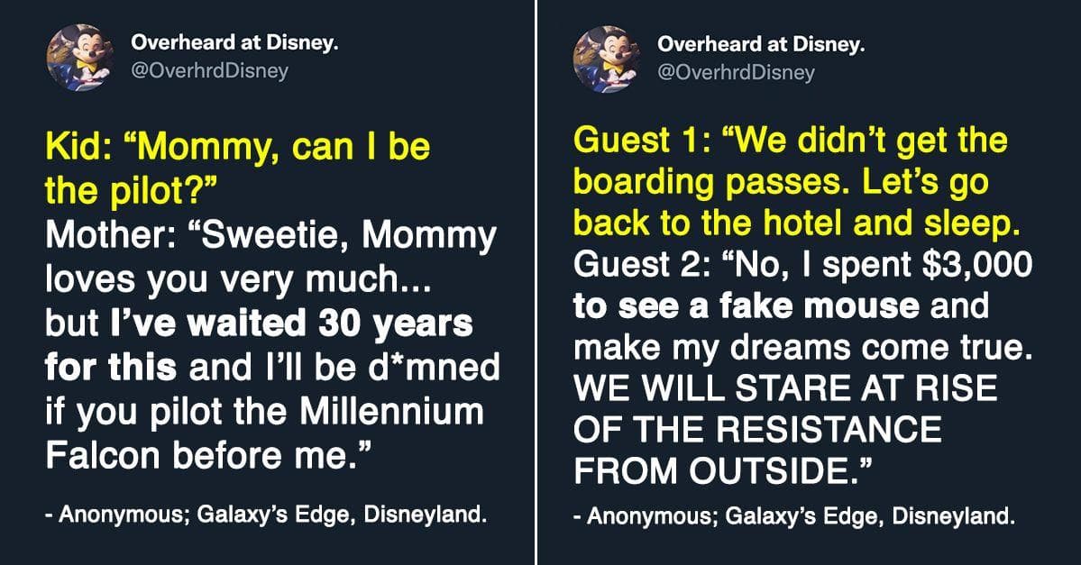 23 Hilarious Conversations People Overheard At Disney World That Need ...