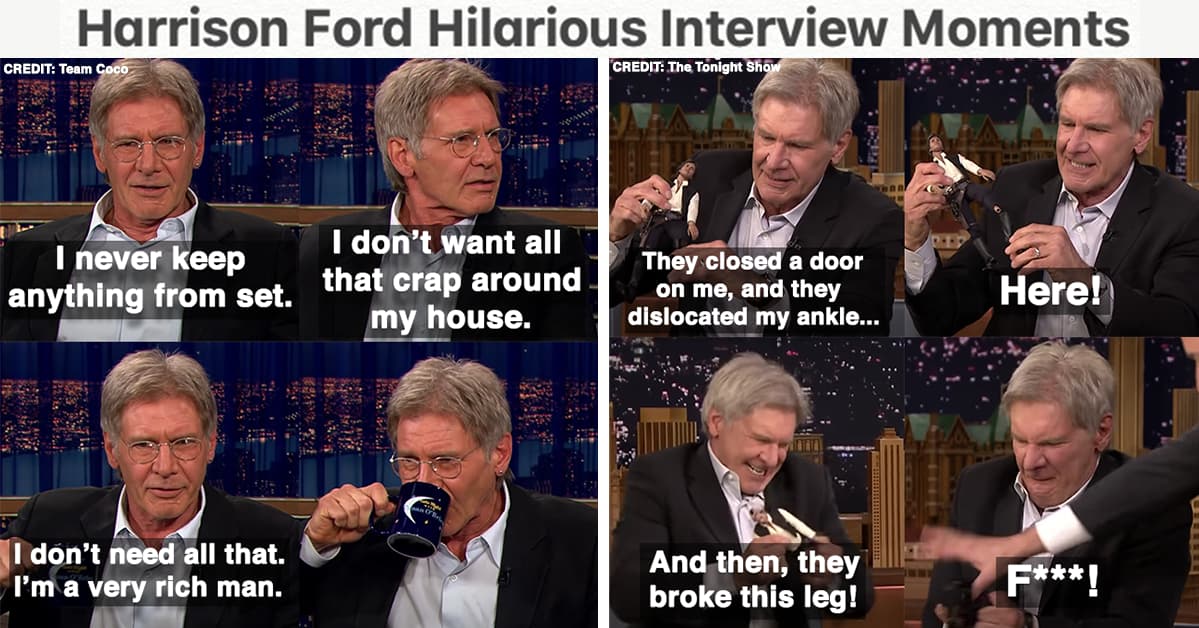 15 Harrison Ford Interview Moments That Prove He's The Coolest Actor In ...