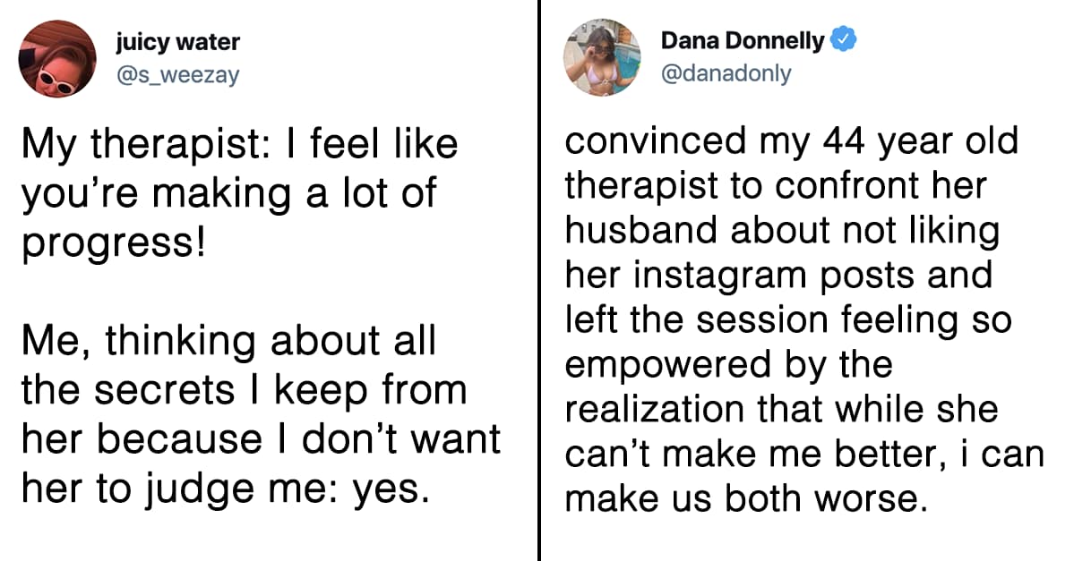 30 Of The Funniest Tweets From People Talking About Their Therapists