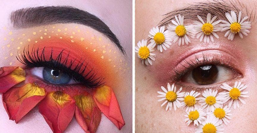 creative flower eye makeup