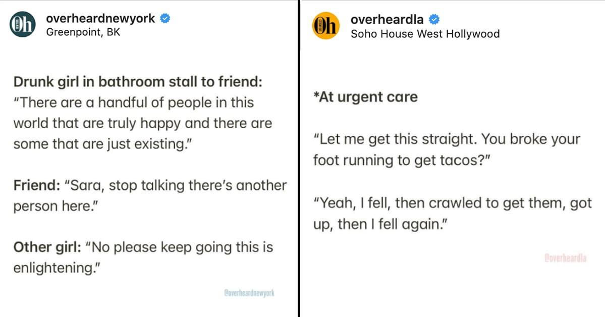 21 Hilarious Conversations People Have Overheard That Need More Context