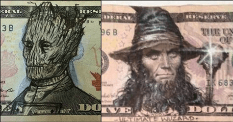 Funny Drawings on Money | Photos of Currency Art