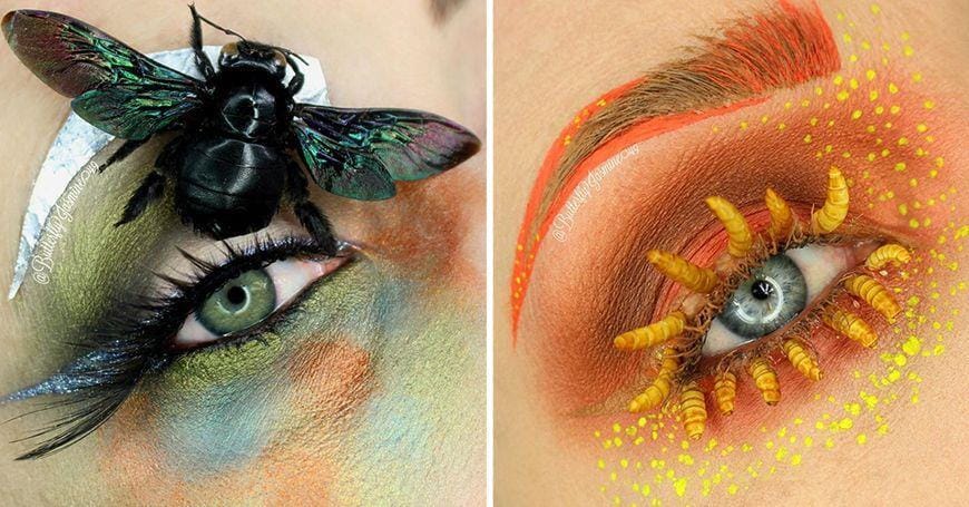 This Makeup Artist Uses Real Bugs For Her Eyeshadow Looks