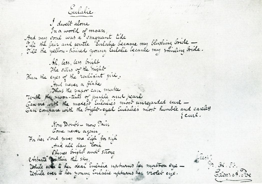 Poems by Edgar Allan Poe | List of Famous Edgar Allan Poe Poems