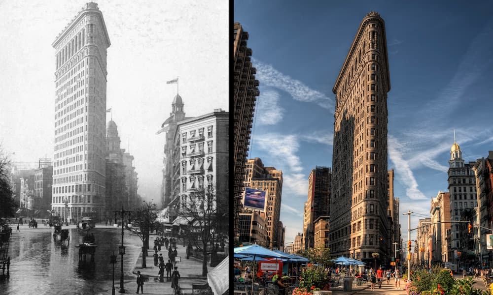 Photos Of Historical Landmarks From The Early Days Of Photography Vs ...