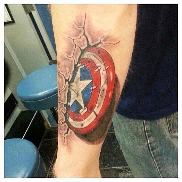 Captain America Back Tattoo