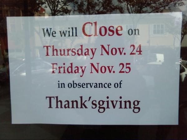 Huge Thanksgiving FAIL