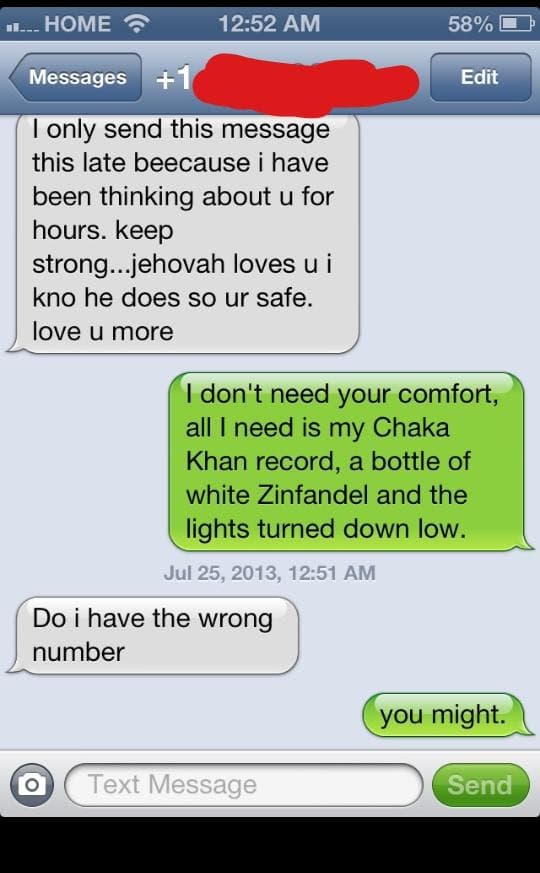 Text Messages Wrong Number