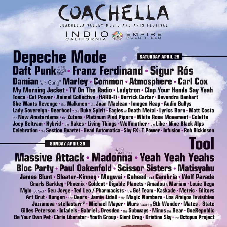 The Best Coachella Lineups of All Time, Ranked