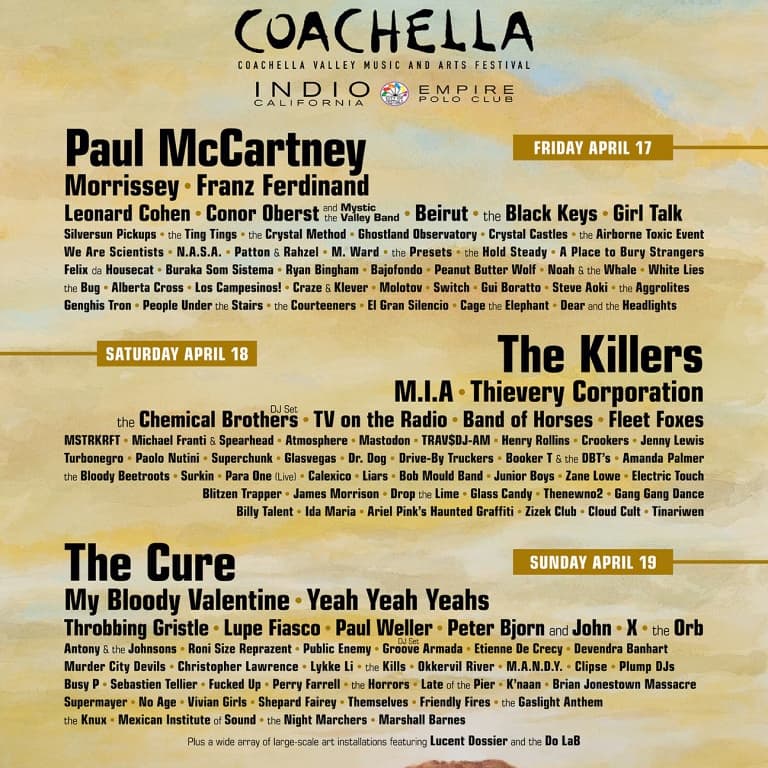 The Best Coachella Lineups of All Time, Ranked