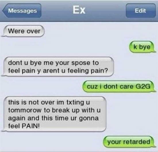 Funny Breakup Texts | Hilarious Text Message Breakups
