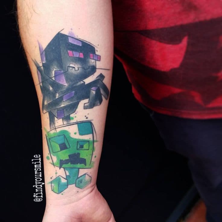33 Brilliant Minecraft Tattoos Including Creepers & Steve