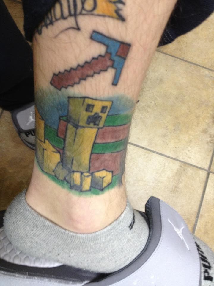 33 Brilliant Minecraft Tattoos Including Creepers & Steve