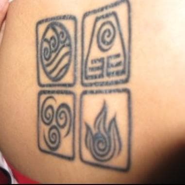 Avatar The Last Airbender Tattoo Element Symbols By ATLA Elements Set