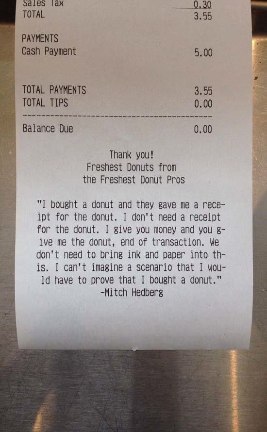 19 Funny Restaurant and Shopping Receipts of Employees Trolling
