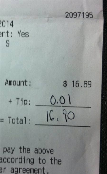 19 Funny Restaurant and Shopping Receipts of Employees Trolling
