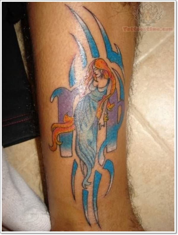 Virgo leg tattoo - Bronctattooaus.com