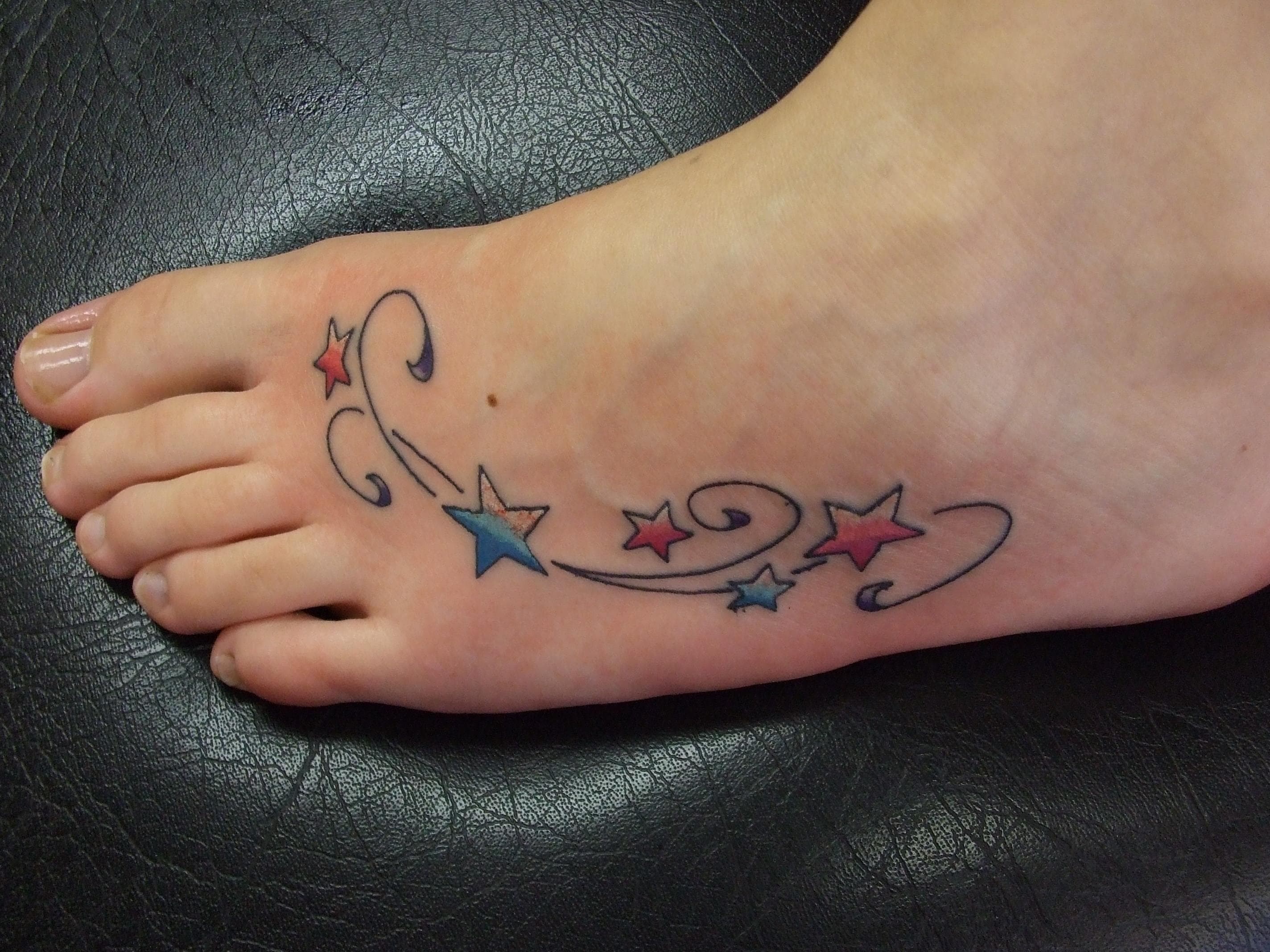 Small Star Tattoos On Foot