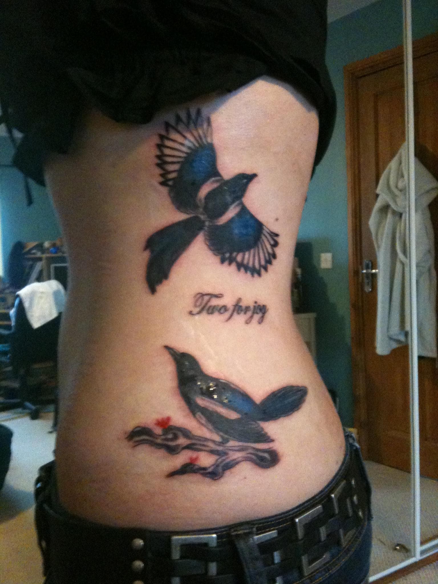 Birds Tattoo On Ribs