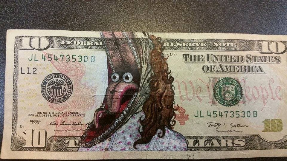 Funny Drawings on Money | Photos of Currency Art