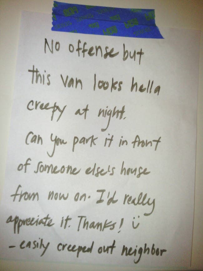 35 Funny Passive Aggressive Notes on Cars, Ranked
