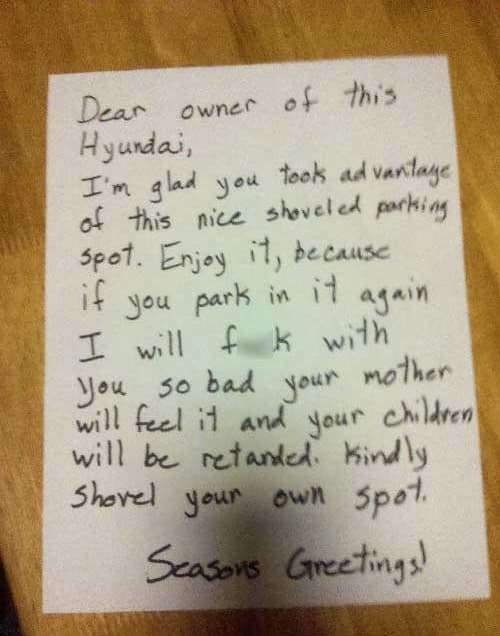 35 Funny Passive Aggressive Notes on Cars, Ranked