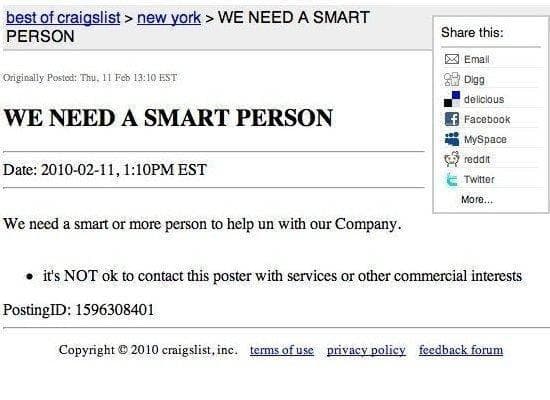 The Most Ridiculous Craigslist Ads of All Time