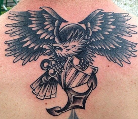 Navy Anchor And Eagle Tattoos