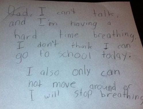 18 Fake School Excuse Notes That Would Never Work
