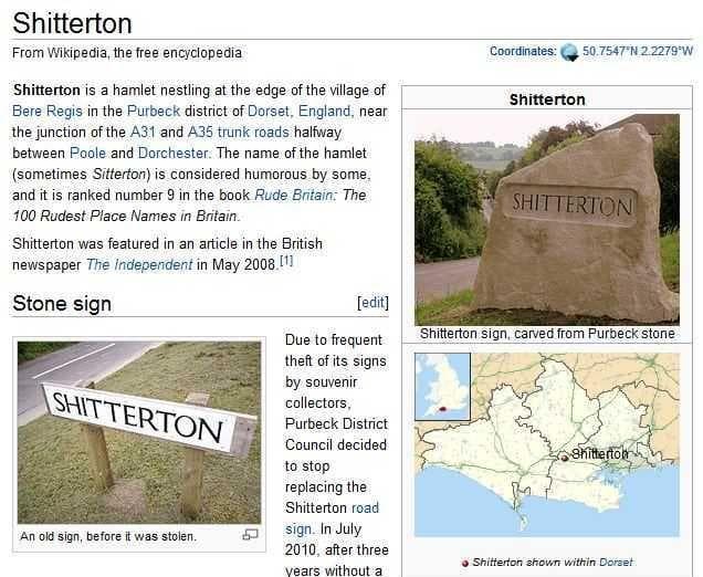 29 Dirty & Inappropriate Town Names In The World