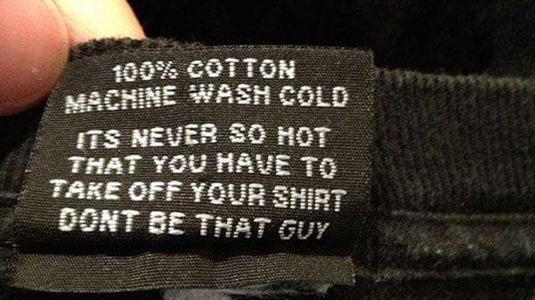24 Hilarious Clothing Tags That Have Funny Messages