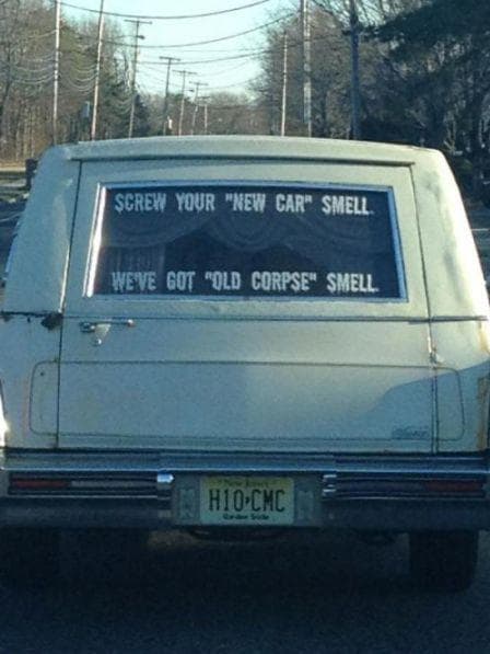 26 Funny Hearse License Plates That Are a Little Too Dark