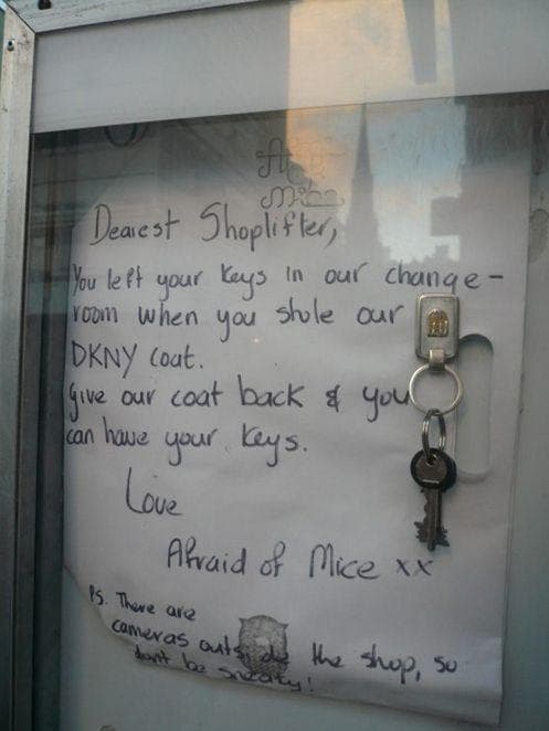 Funny Warning Signs For Shoplifters That Would Get Your Attention