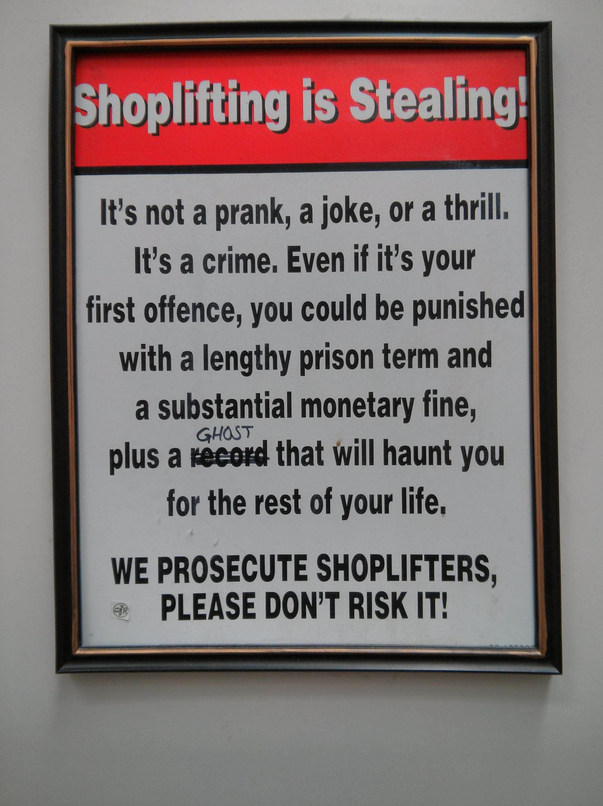 Funny Warning Signs For Shoplifters That Would Get Your Attention