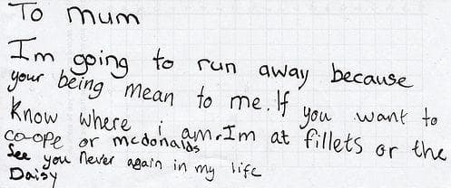 18 Funny Notes Kids Left Before Running Away From Home