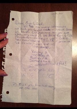 18 Funny Notes Kids Left Before Running Away From Home