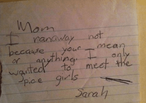 Girl Running Away From Home Letter