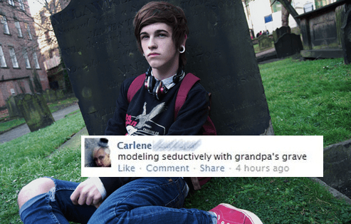 15 Hilariously Inappropriate Photos of People Posing With Graves