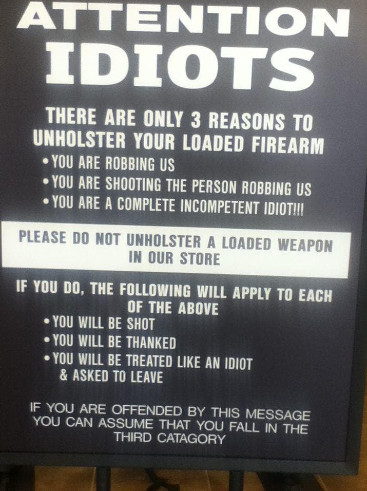 16 Funny Gun Signs All Firearm Owners Will Laugh At