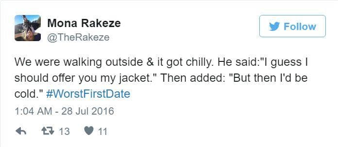 The 27 Funniest Worst First Date Tweets That'll Make You Cringe