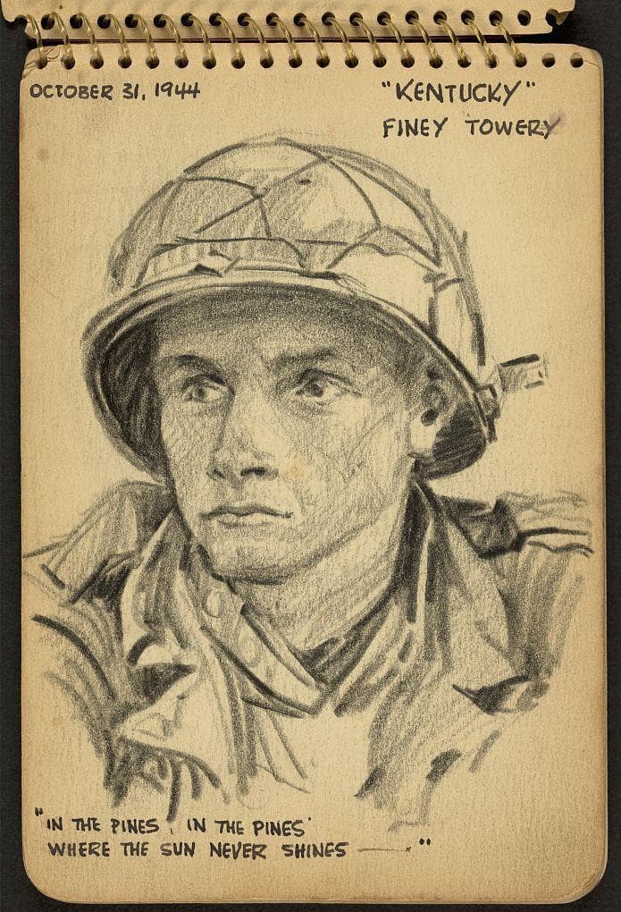 Sketches Of A US Soldier's Life In World War II