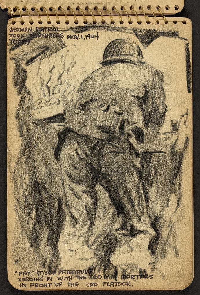 Sketches Of A US Soldier's Life In World War II