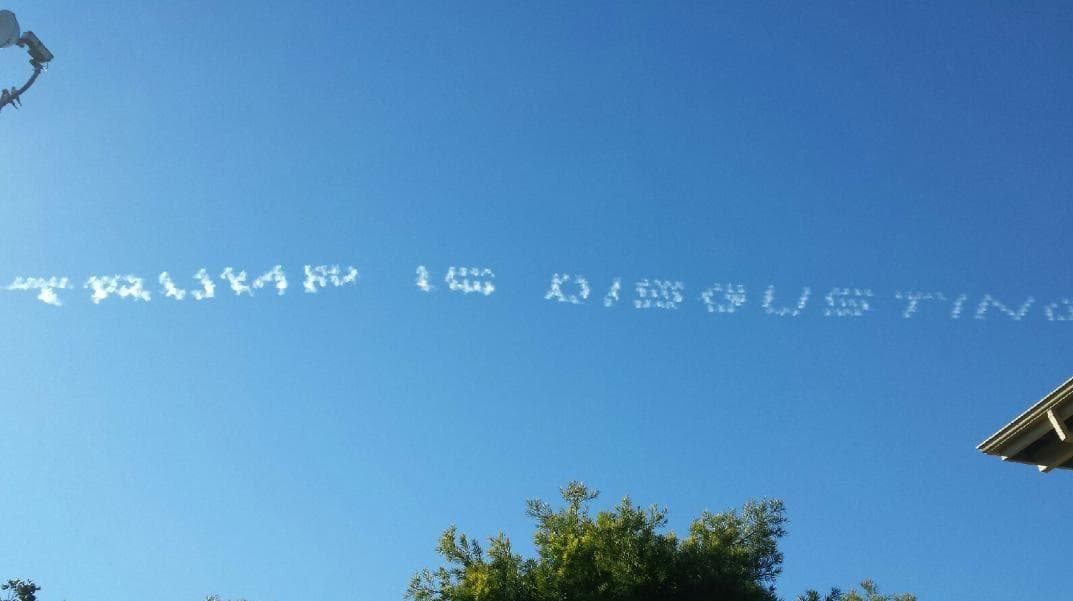 18 Hilarious Airplane Skywriting Messages Spotted in the Air