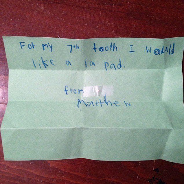 25 Hilarious Notes Written to the Tooth Fairy by Children