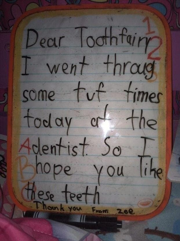 25 Hilarious Notes Written to the Tooth Fairy by Children